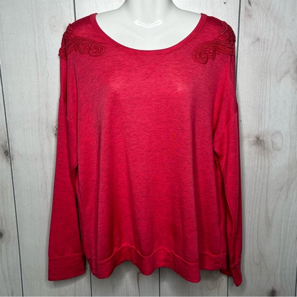 Christopher & Banks | Tops | Christopher Banks Pink Terry Embellished ...